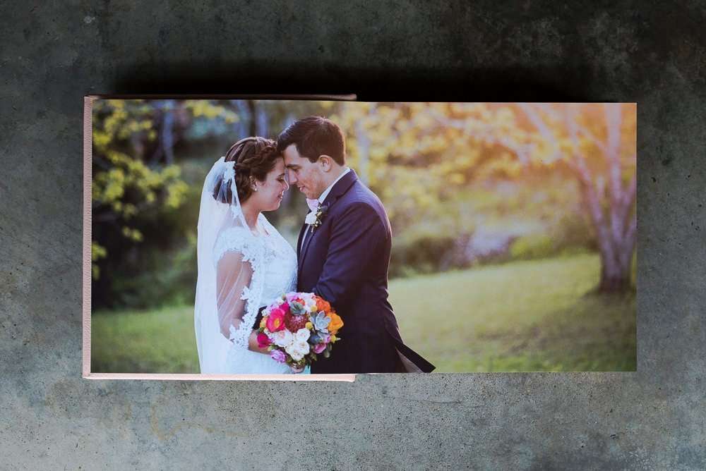 A Modern Layflat Leather Wedding Photo Album For A Maleny Country Wedding